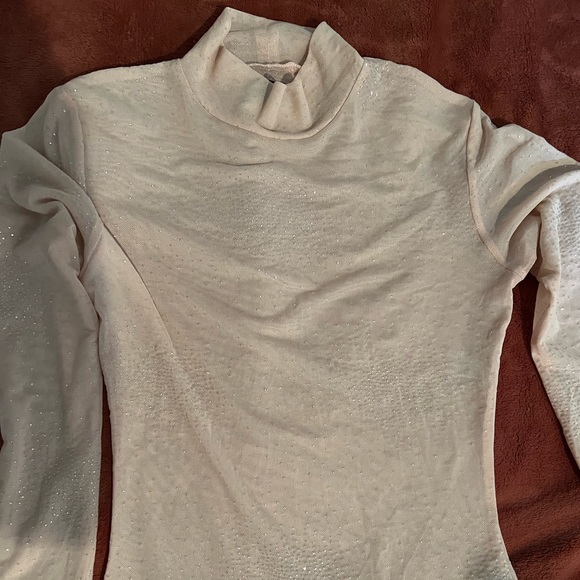 Tops | Sparkly Beige Color Top | Poshmark